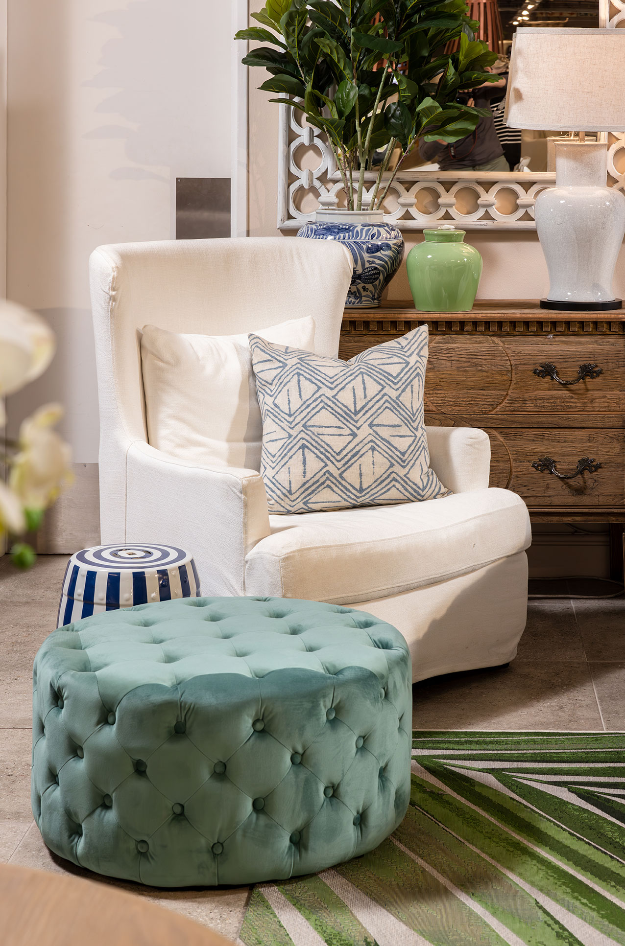 Blue and white classic luxury bedroom | Block & Chisel