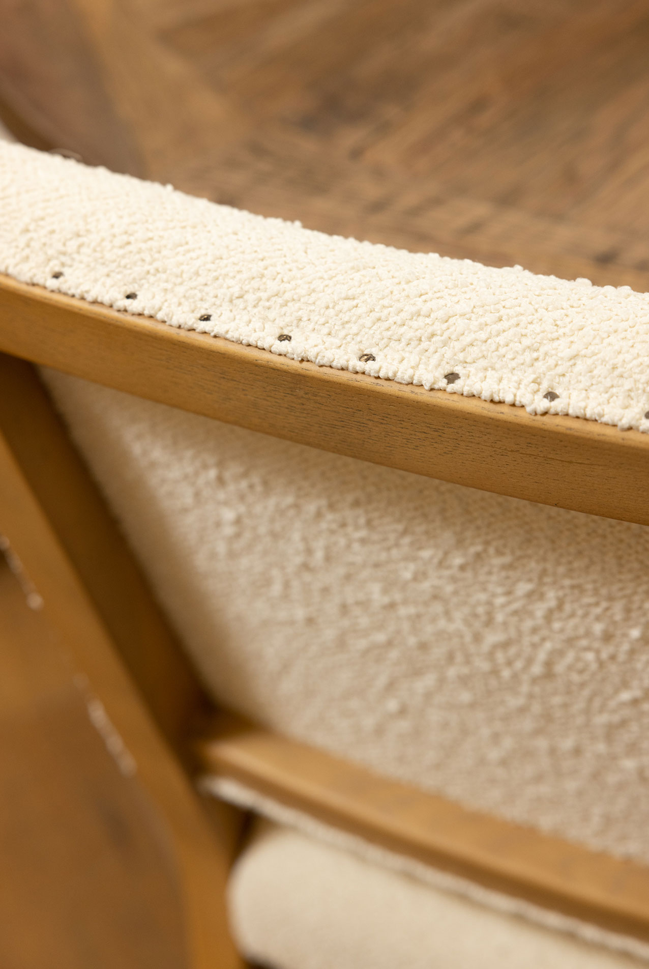 Round Dining Table with Boucle Dining Chairs | Block & Chisel