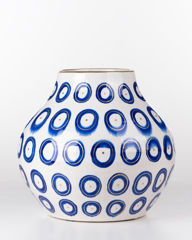Blue Dot Ceramic Vase | Block & Chisel