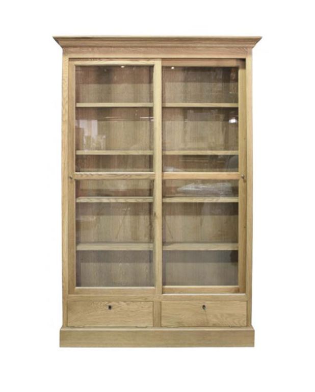 HAMPSHIRE Bookcase with Glass fronted sliding door | Block & Chisel