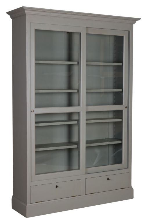 English Country Style Glass Fronted Sliding Bookcase | Block & Chisel