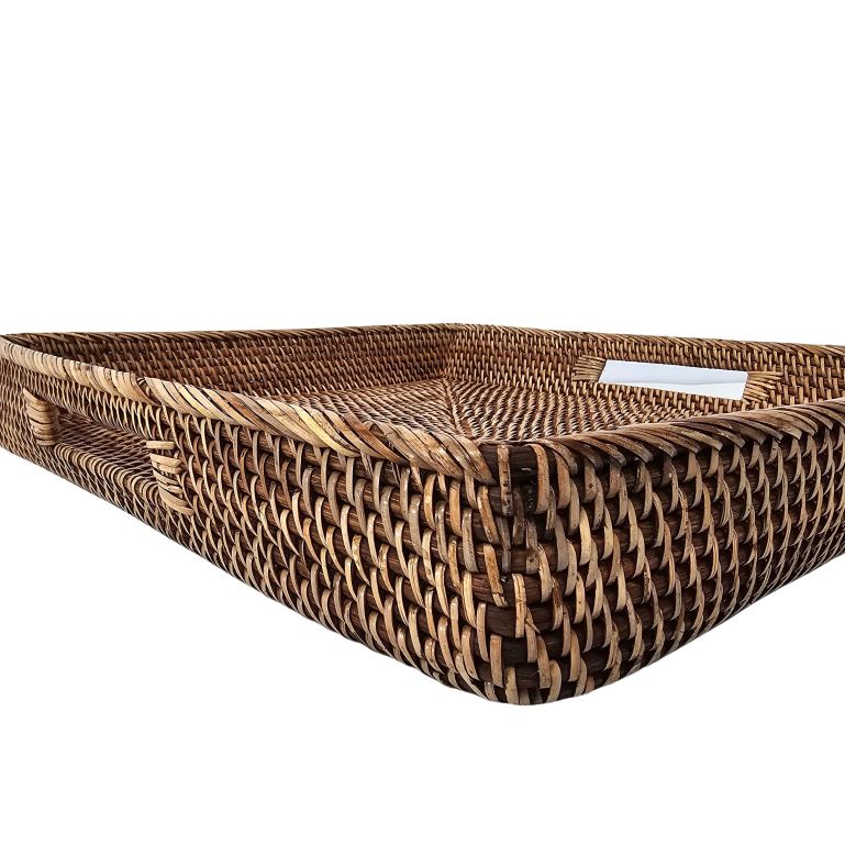 Square Natural Rattan Tray | Block & Chisel