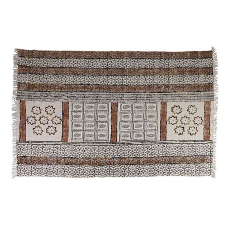 Naksha Rug | Rust Flowers | Block & Chisel